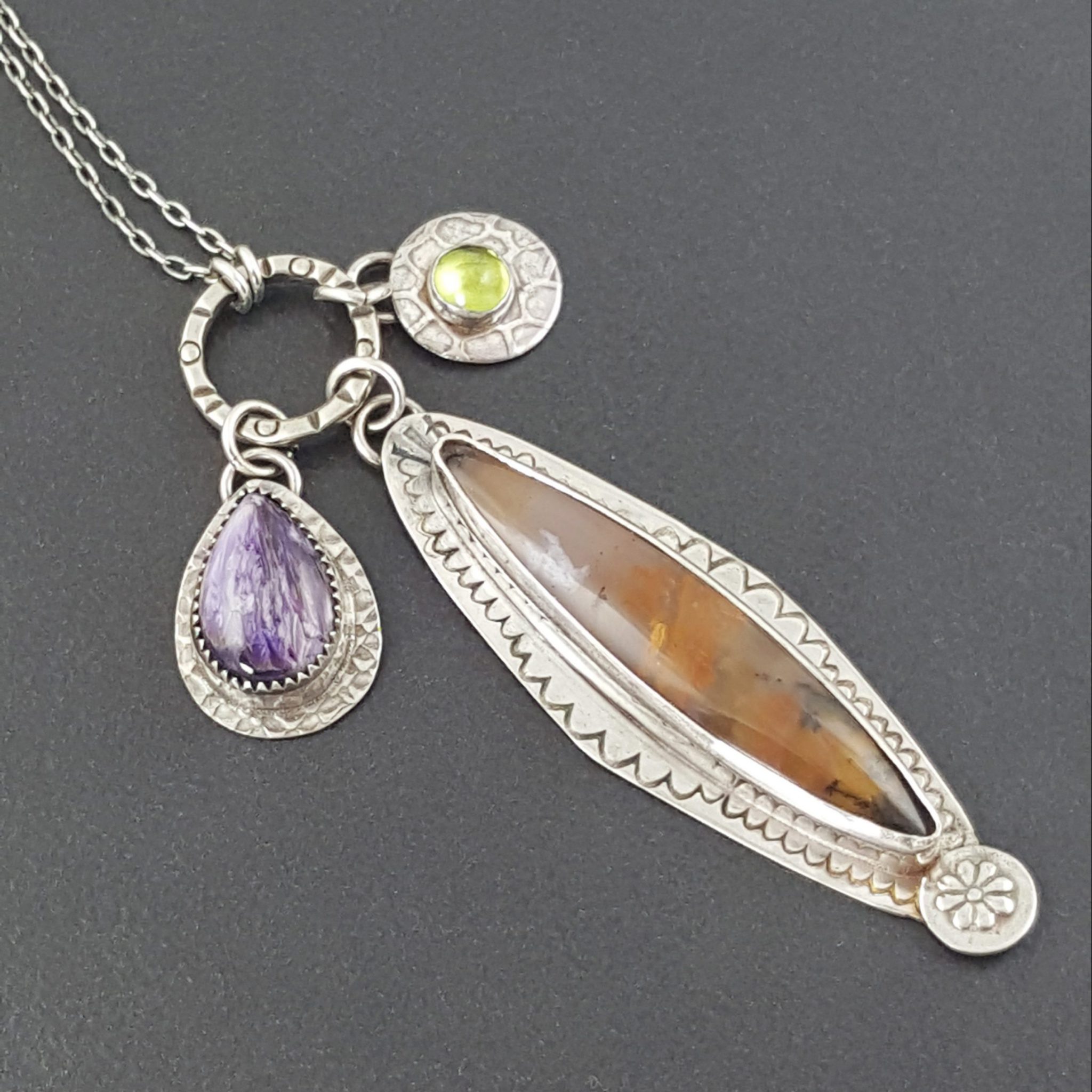 Amethyst Sage Charm Necklace - Michele Grady Designs