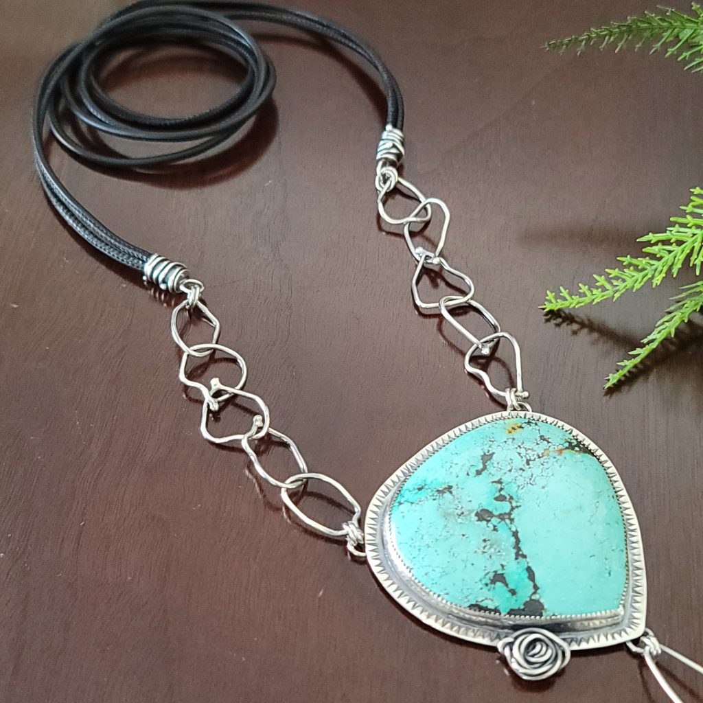 Turquoise Rose Statement Necklace - Michele Grady Designs